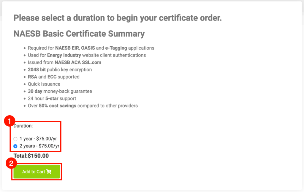 Bestel en installeer NAESB-kliëntsertifikate - SSL.com