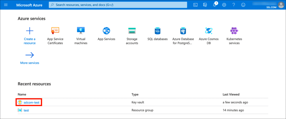 Generate a CSR and Install a Certificate in Microsoft Azure Key Vault - SSL.com