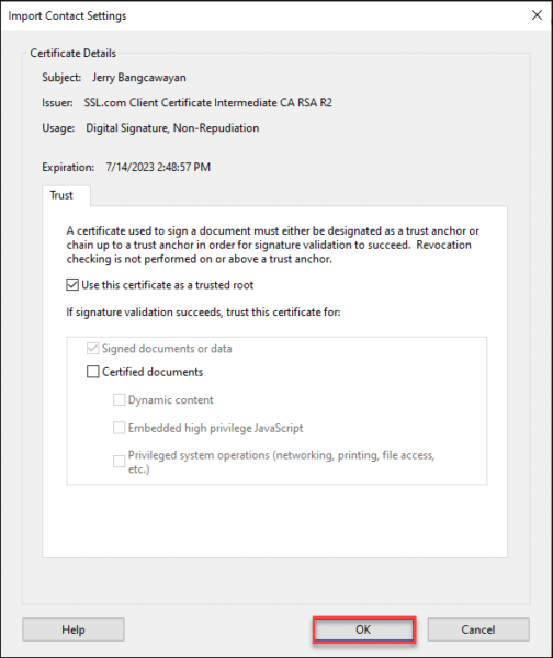 Manual Configure Trust in Adobe Acrobat - SSL.com